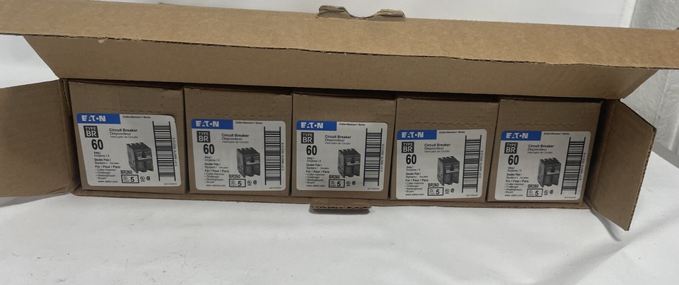 (25) EATON BR260 Circuit Breakers 60 AMP 2 Pole Type BR *5-5 PACKS NEW ...