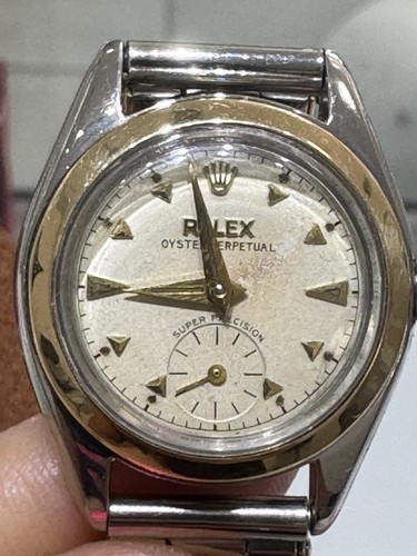 Vintage Rolex Oyster Perpetual RARE 5002 Super Precision BubbleBack 14K ...