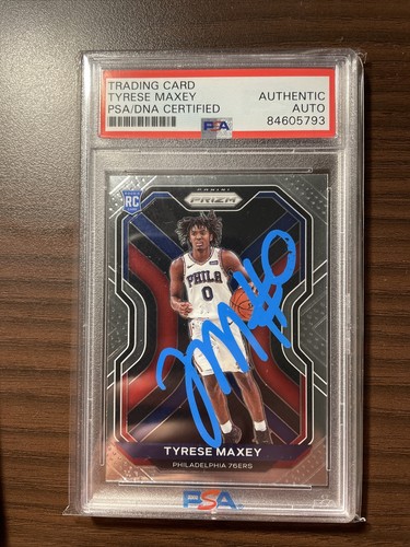 Tyrese Maxey 2020-21 Prizm SIGNED AUTO AUTOGRAPH PSA/DNA AUTHENTIC ...