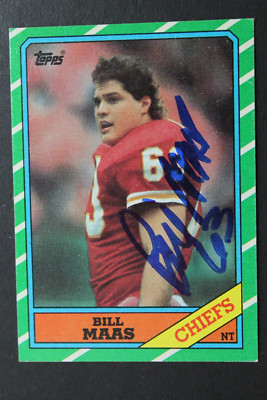 Bill Maas KC Chiefs Pitt Autographed 1986 Topps #310 Signed Football ...