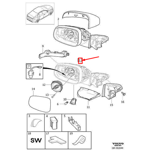 R troviseur lat ral avant gauche VOLVO V60 31402599 neuf authentique | eBay