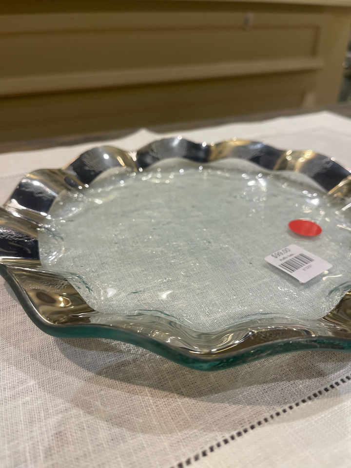 ANNIEGLASS PLATINUM RUFFLE SALAD PLATE, NEW WITH TAGS | eBay