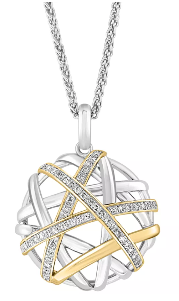 EFFY Diamond Intertwining 18" Pendant Necklace (1/4 ct. t.w.) in ...