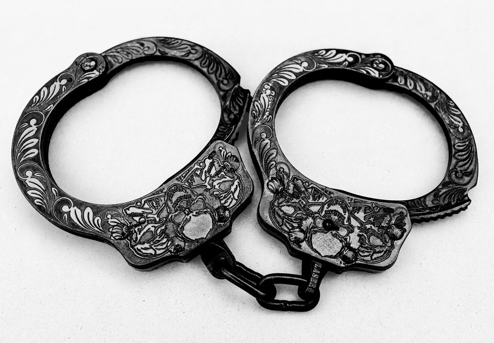 Deep Engraved Custom Peerless Handcuffs | eBay
