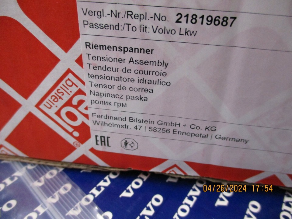 Volvo D13 2017-21 a/c belt tensioner OEM 24201573 febi brand made in ...