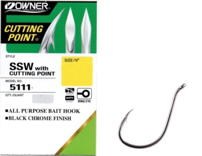 Owner SSW 5111 Cutting Point Hooks _ Sizes 4-12/0 | eBay UK