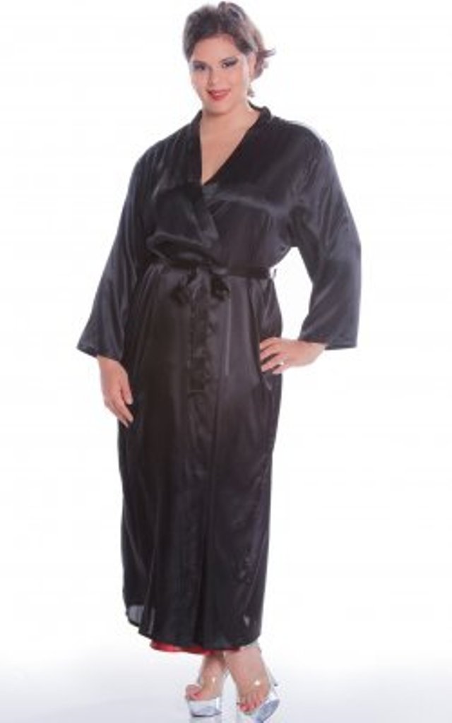 Plus Size Womens Lingerie Long Kimono Robe One Size Fits Most 4X -6X ...