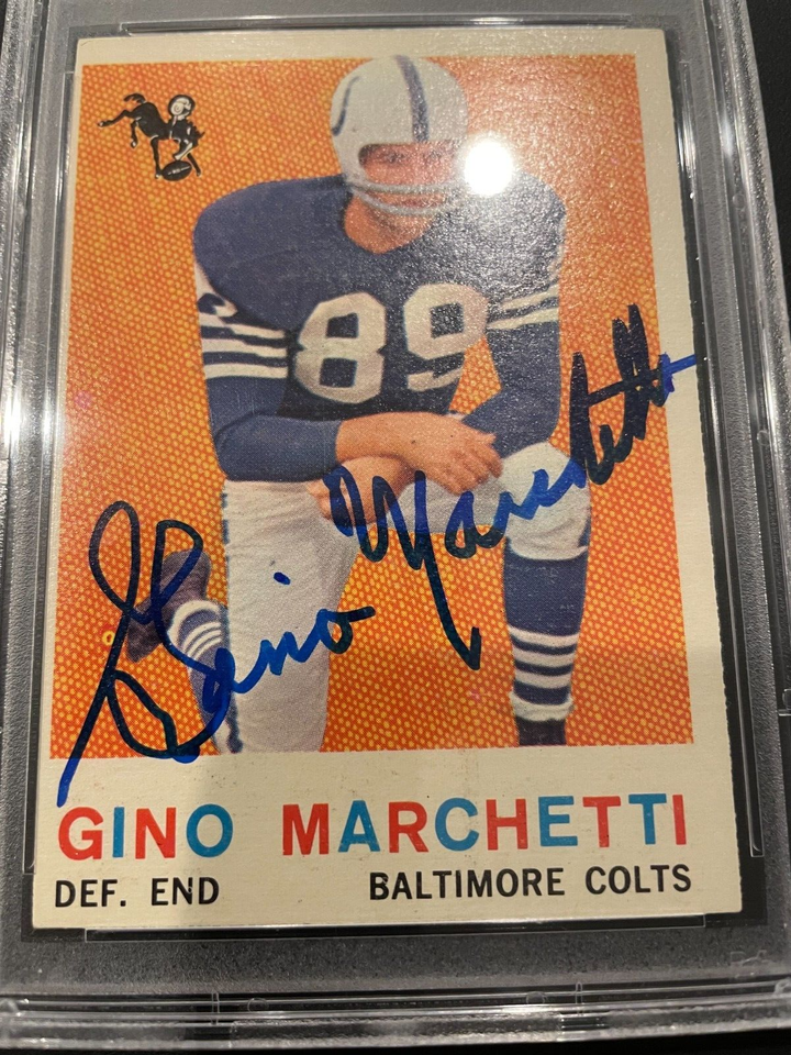 Gino Marchetti signed 1959 TOPPS Card Colts Football Hall of Fame PSA ...