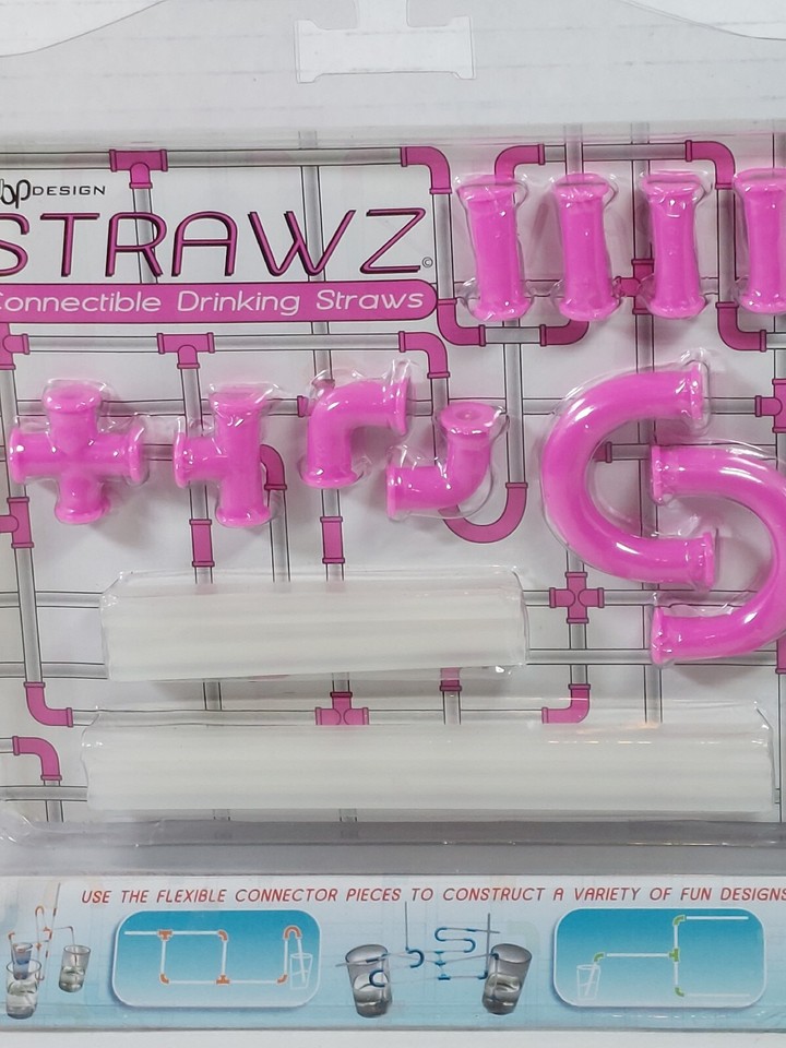 NEW Nuop Design STRAWZ Connectable Drinking Straws Pieces Purple Novelty Gift | eBay