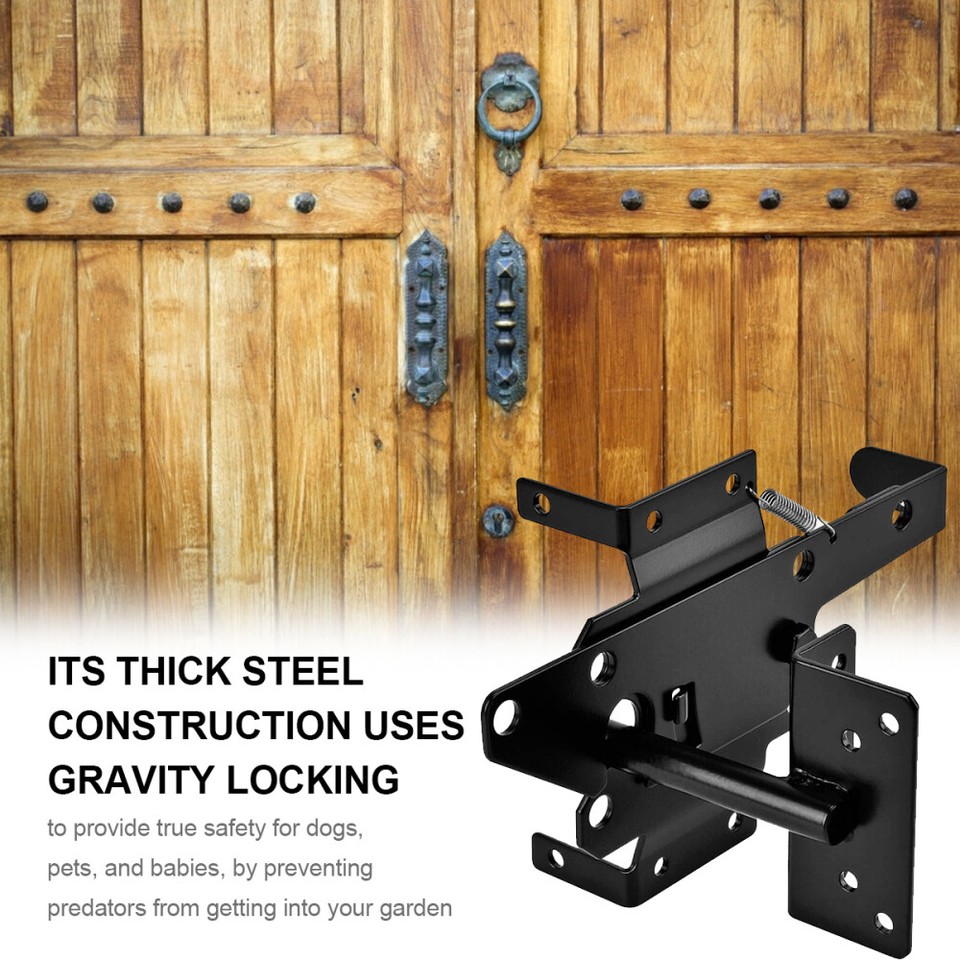 Outdoor Gate Latch Heavy Duty Lock Automatic Self-Locking Travel | eBay