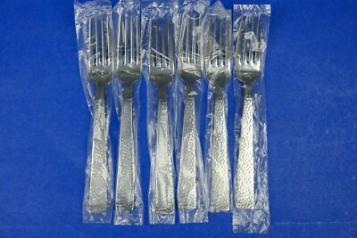 6 x Godinger Castello Hammered Stainless Dinner Forks 8 1/8” | eBay