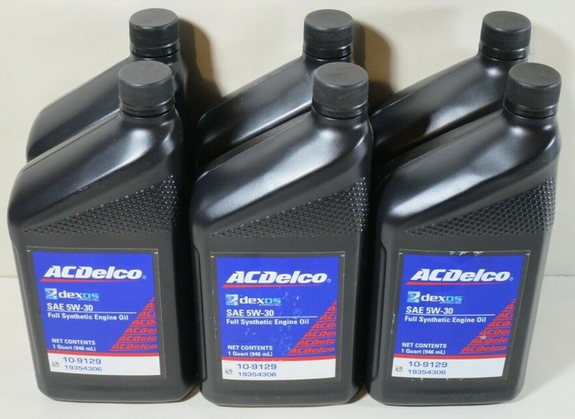 ACDELCO 19354306 Dexos2 5W-30 Full Synthetic Motor Oil - 6 Quarts 10 ...