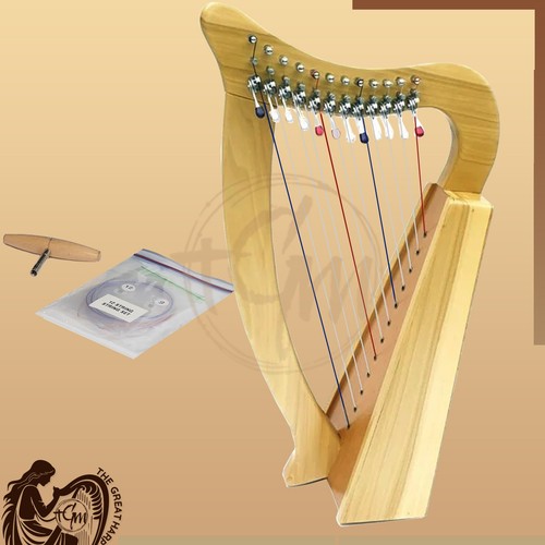 New 12 Strings baby Rose Wood Harp Celtic Irish Solid Natural Finished ...