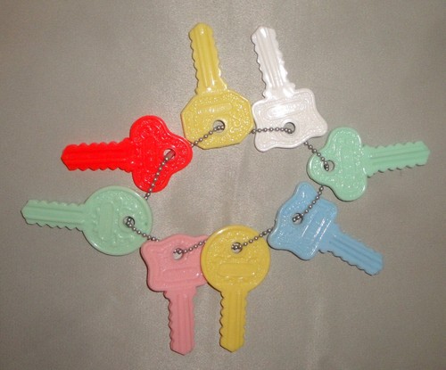 Rare & Vintage Toy Baby Multi Colored Plastic Keys Set of 8 (NOS) by ...