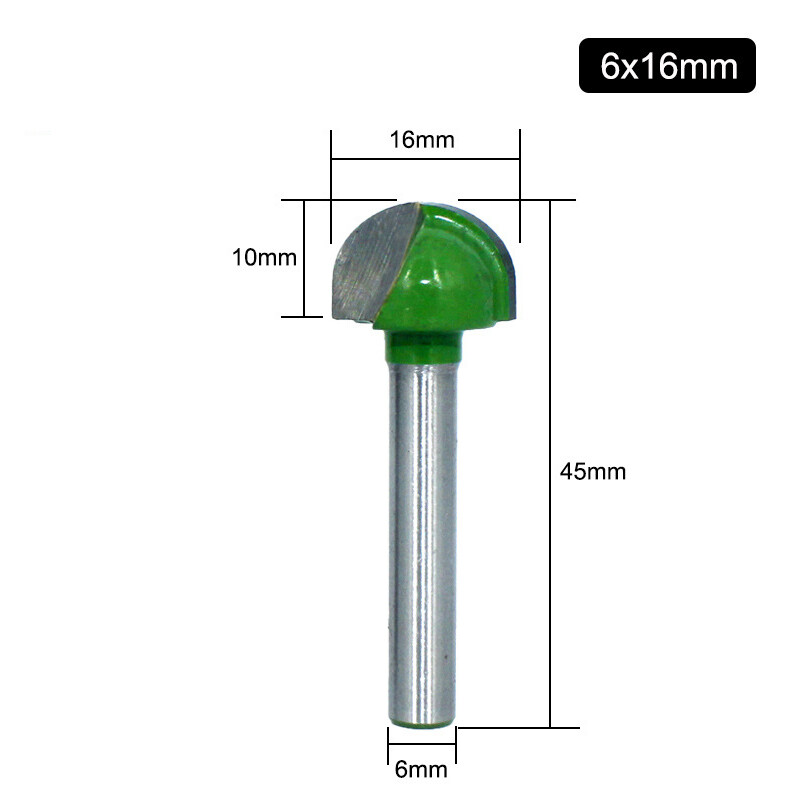 6mm Shank Core Box Router Bit Round Nose Cove Box Woodworking Cutter ...