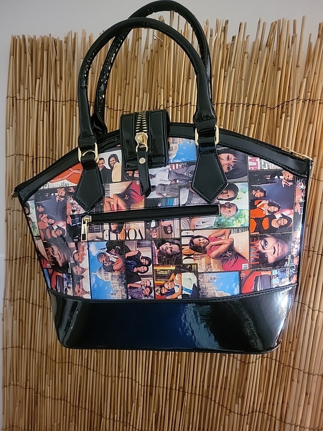 Obama Magazine Cover Collage Satchel & Crossbody Mich… - Gem