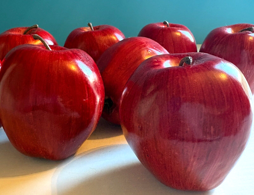 RED APPLES - ARTIFICIAL FAKE FRUIT - PROP, HOME DECOR, DISPLAY - 8 ...