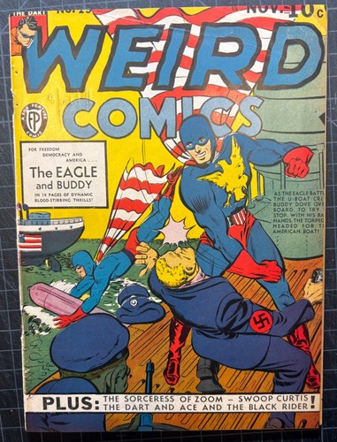 Weird Comics #19 (Fox, 1939), Nazi Cover, The Eagle, Buddy, Dart; RARE ...