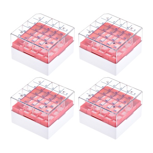 4 Pcs Freezer Tube Boxes,for Scientific Institutes (25 Places, Red ...