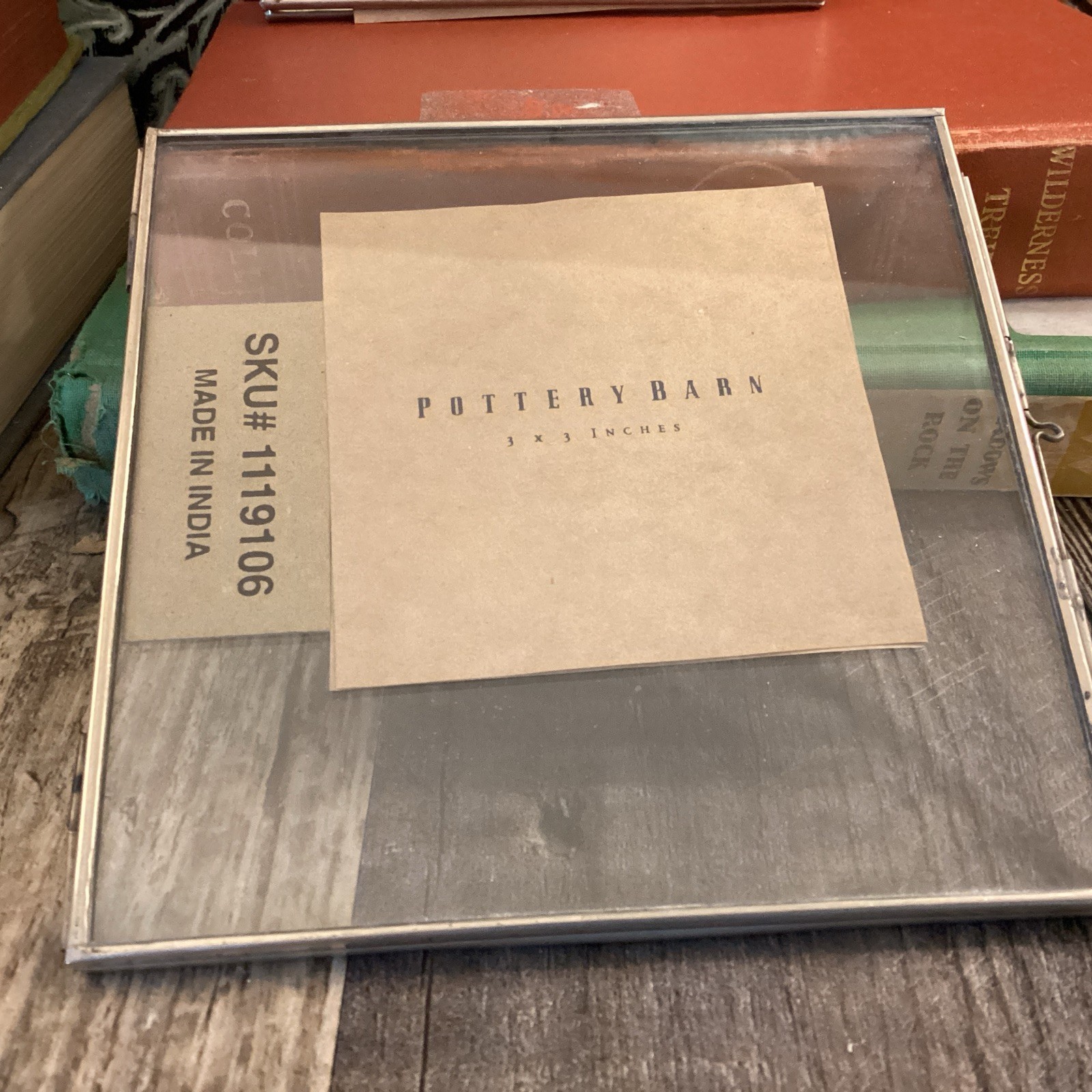 Pottery barn floating glass picture frame For 3x3 Pictures Set Of 4 No ...