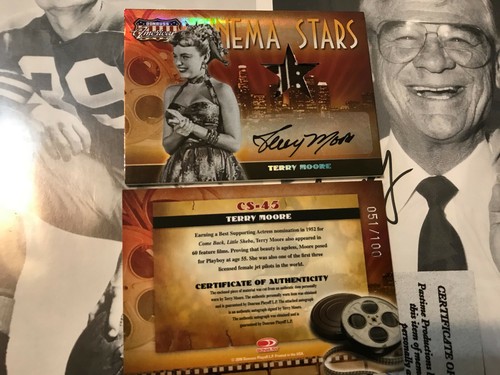 TERRY MOORE /100 worn autograph 2008 DONRUSS AMERICANA Celebrity Cuts ...