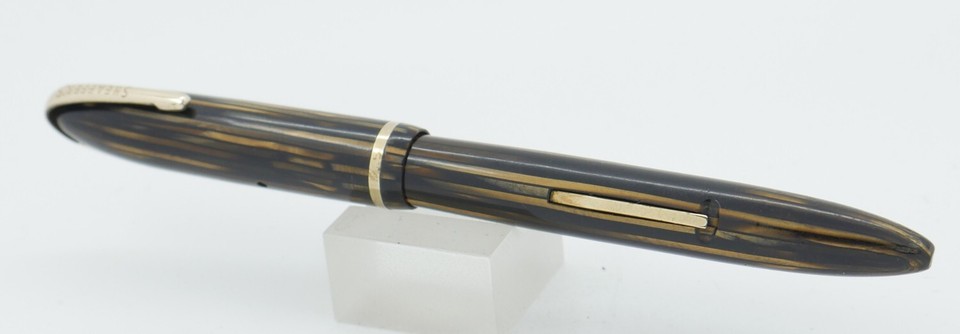 Sheaffer Balance Brown Striated Military Clip Fountain Pen - 14kt F Nib ...