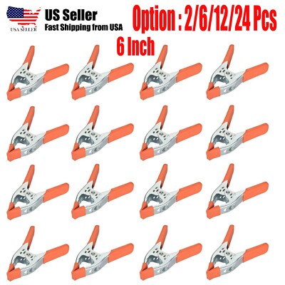 2/6/12/24 6" inch Heavy Duty Metal Spring Clamps Tips Tool Clip 2.5 ...