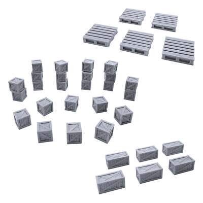 Rustic Crates and Pallets, 3D Printed Tabletop RPG Scenery and Wargame ...