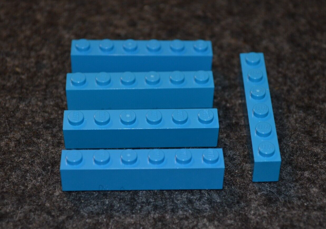 (5) 1x6 Dark Azure Lego Standard Long Brick Bricks - NEW Parts | eBay