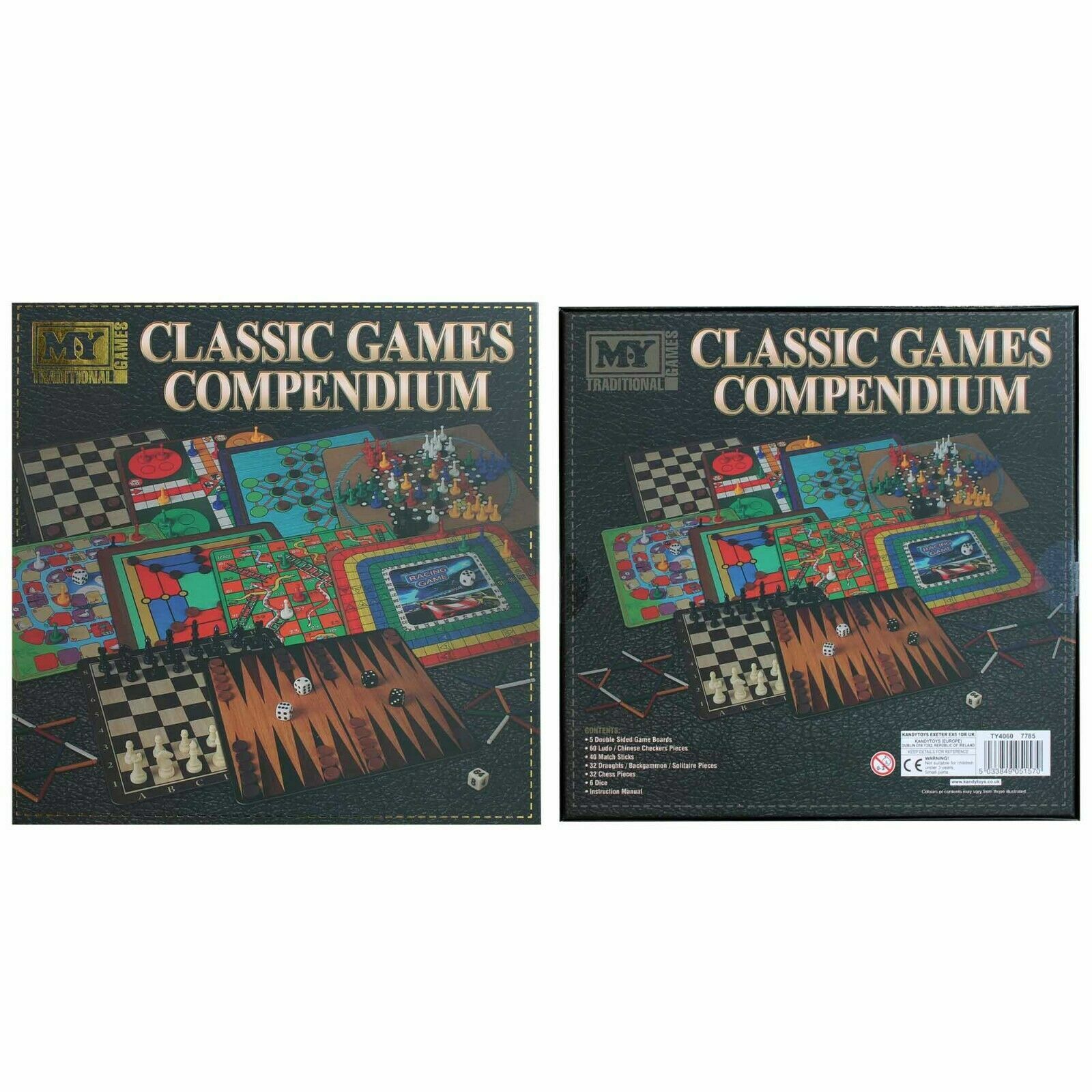 Games Compendium 100 Classic Games Chess Draughts Ludo Snakes & Ladders ...