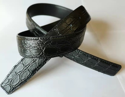 Black Stone pattern Leather Belt For ferragamo buckle 35mm width 4 size ...