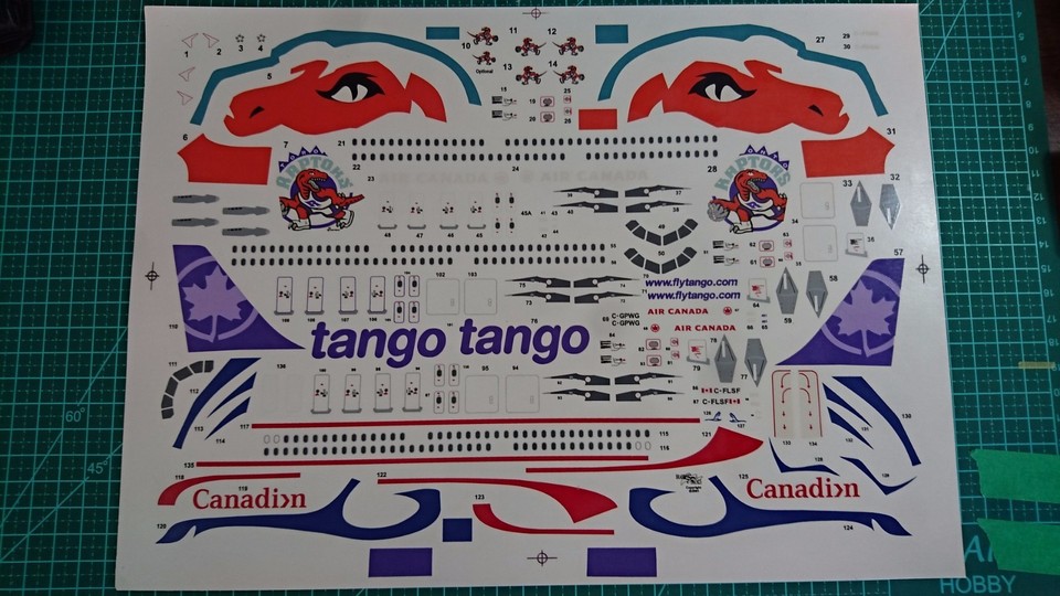 Airbus A320 Canadian Airlines + Raptors + Tango Brasil Decals BD144-65 ...