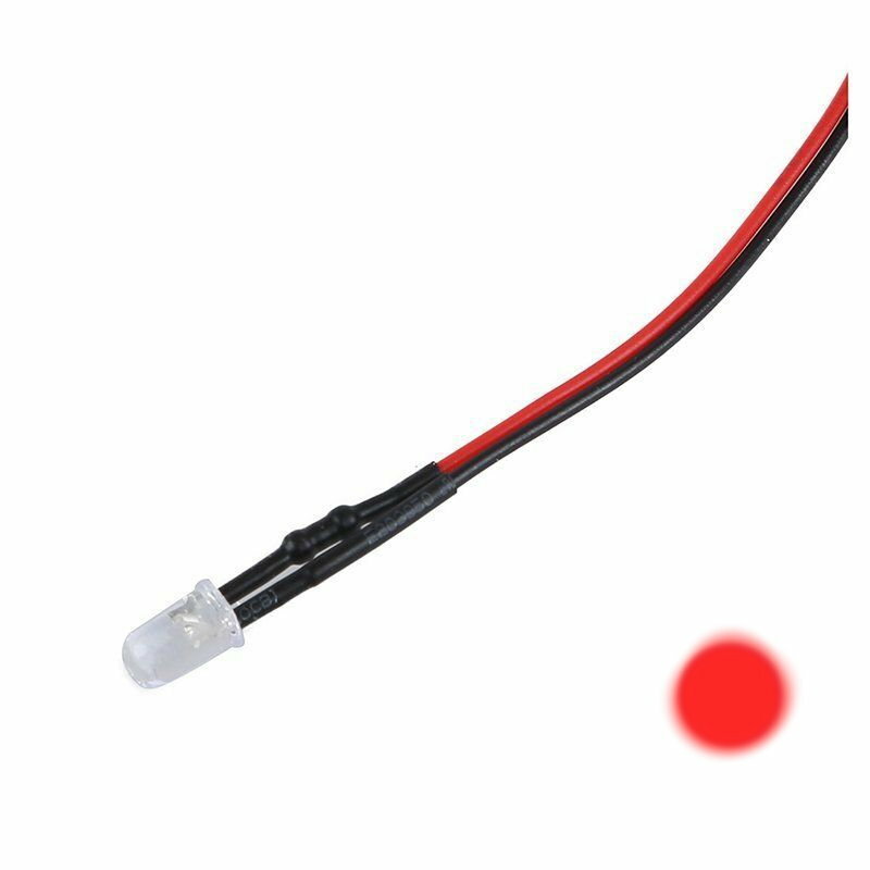 1/5/10/20pcs 5mm RED LED Lamp Light Pre Wired 12 Volt 12V 25cm - CHEAP ...