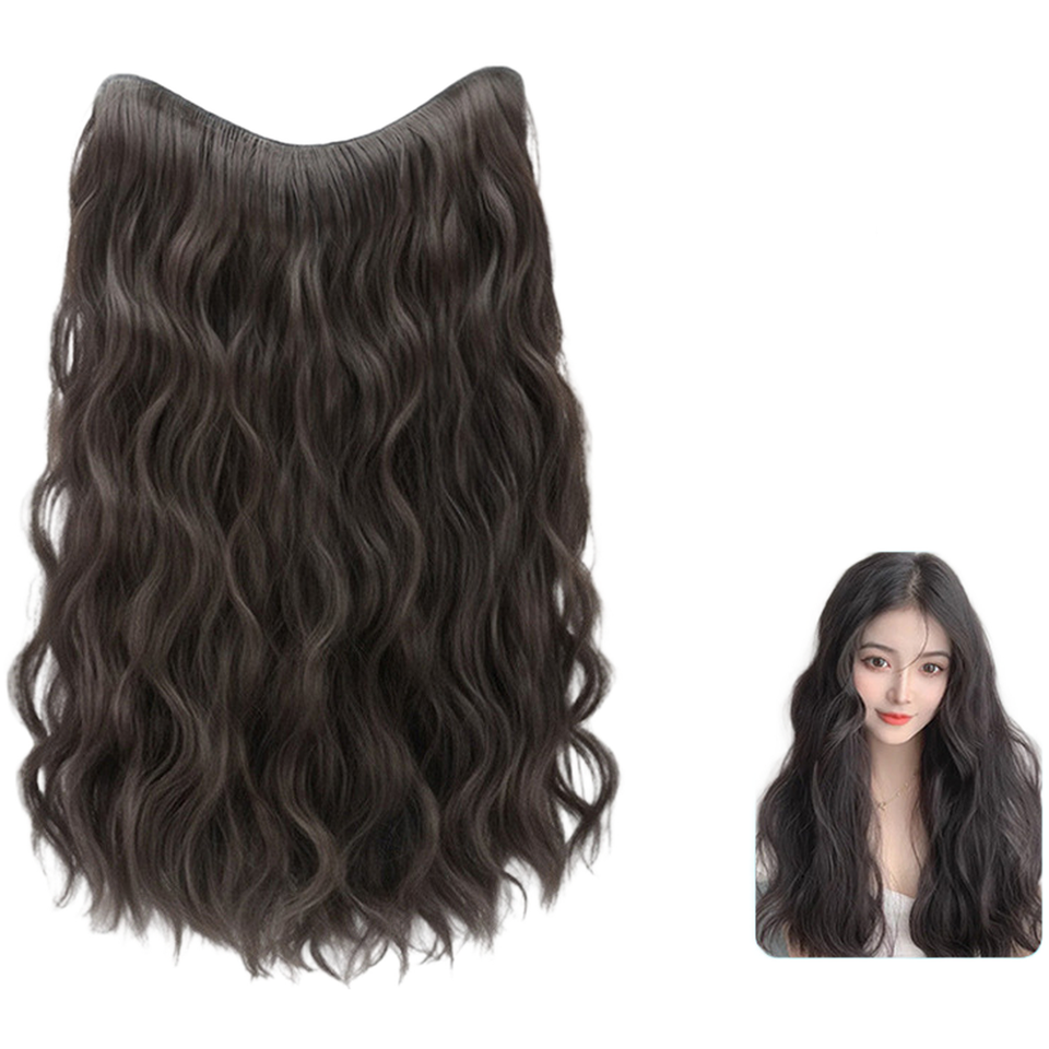 Clip In Long Wavy U Shape Hair Extensions Human Hair Weft Natural Look ...