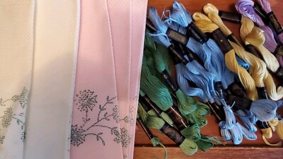 LOT Vintage Peri Lusta Embroidered Napkin Kit - Napking & Floss | eBay