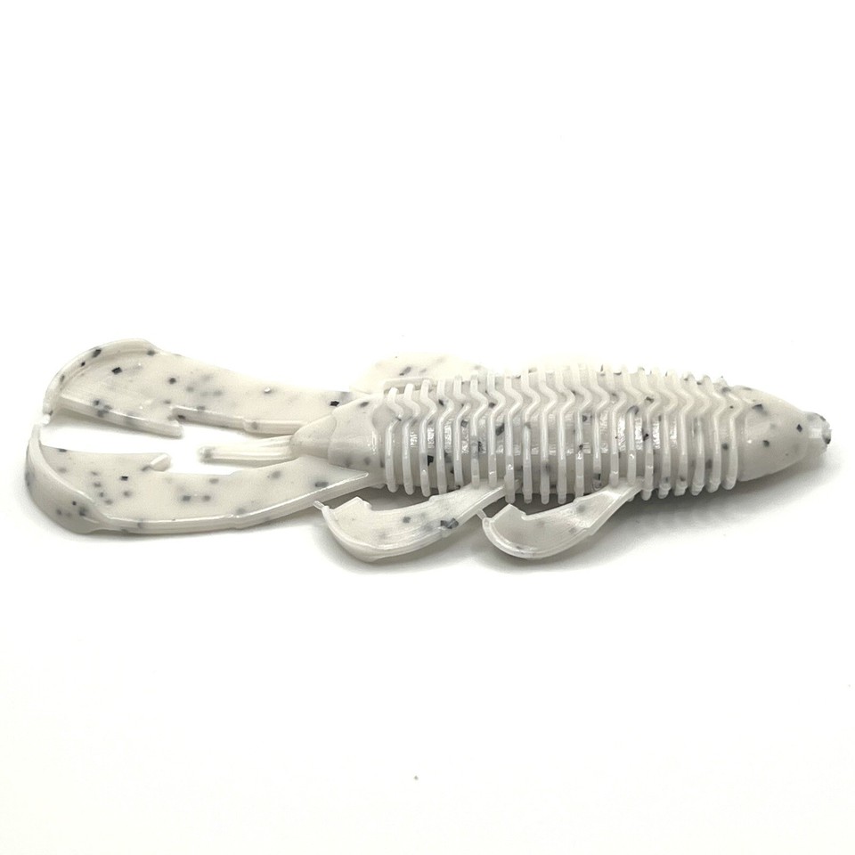 10ct 4'' White W/ Black Flake Bandito Style Bug bait / Creature fishing ...