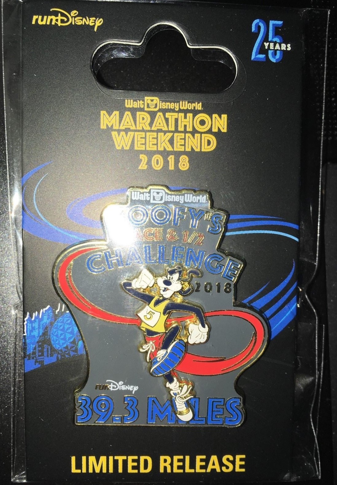 Walt Disney World Goofy Challenge Pin 2018 Marathon Weekend 25th 米奇 迪斯尼 ...