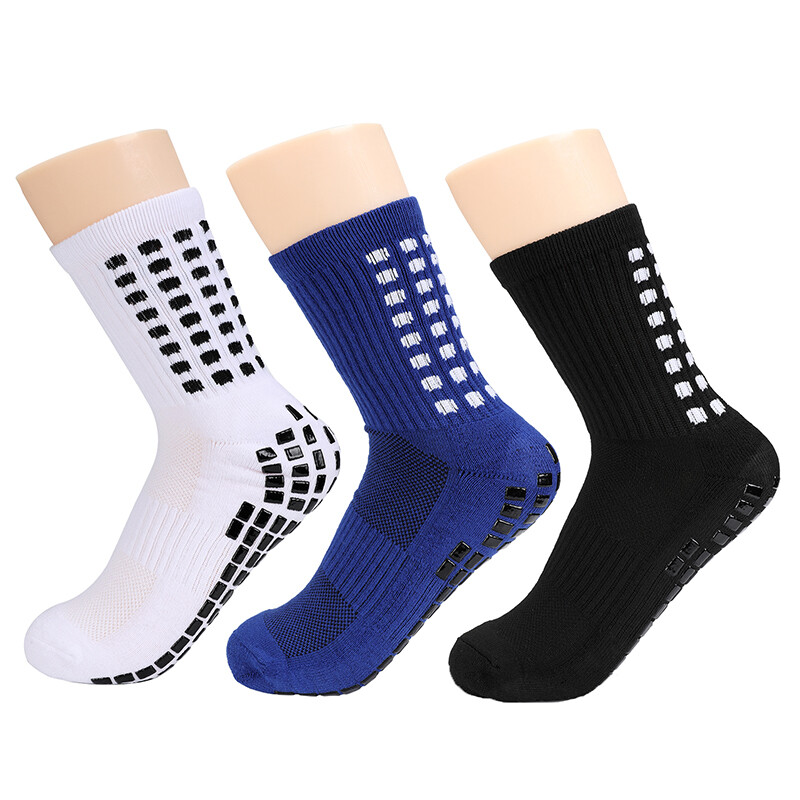 3 Pair Premium Sport Socks Anti Slip W/ Grip Soccer Men Football ...