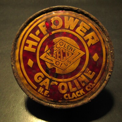 Original 1930s Clark Hi Power Gasoline Hecco Gas License Plate Topper ...