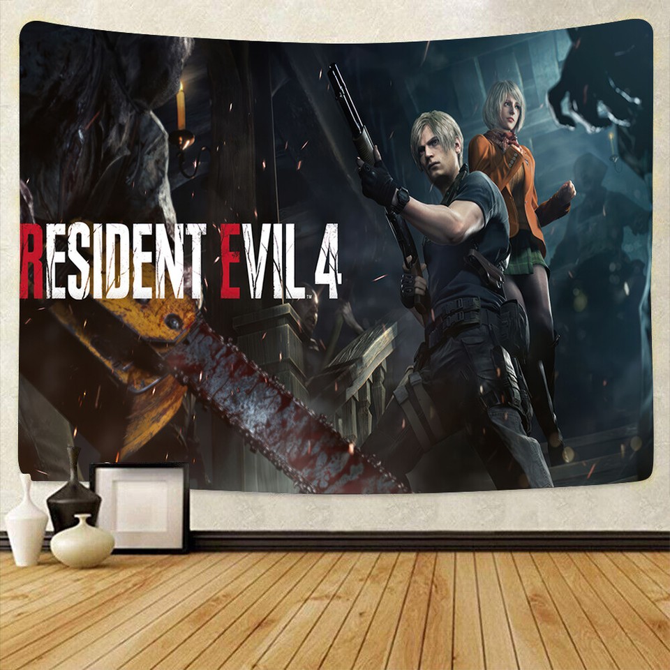 Resident Evil 4 Leon Kennedy Tapestry Living Room Art Backdrop Wall ...