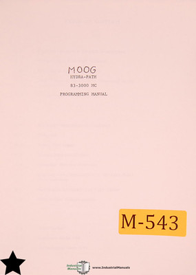 Moog 83-3000 MC, Milling Machine Center Programming Manual | eBay