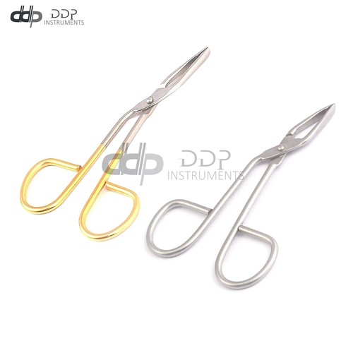 2 Pcs Eyebrow Scissors Tweezers Slant Tip Facial Hair Remover Gold ...