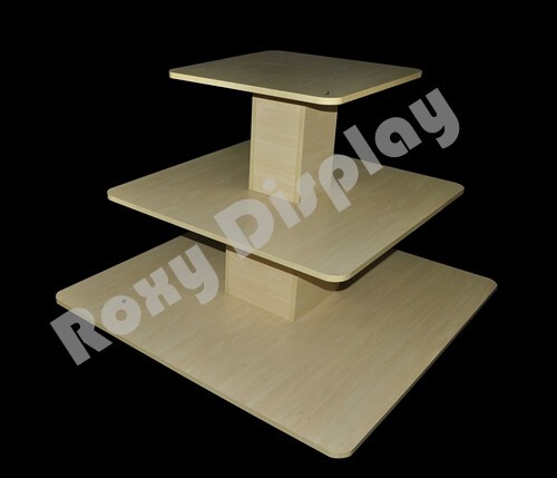 Rectangular 3 Tier Display Table Maple Color Clothes Racks Stands #RK-3TIER48M | eBay