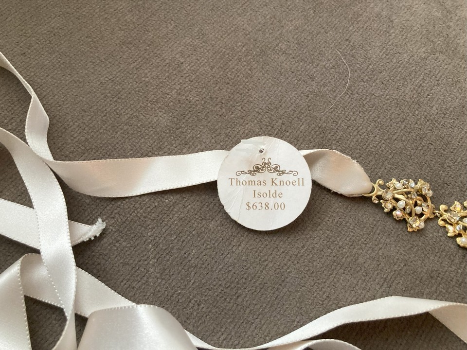 Wedding Dress Belt Gold and Ivory by Thomas Knoell Designs - Isolde | eBay