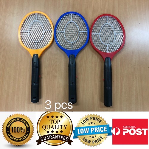 3 PCs Electric Fly Swatter Tennis Racket Mosquito Fly Zapper,AU Stock ...