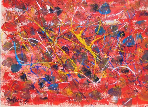 MCM abstract Pollock style oil/paper signed Robert Durfee | eBay