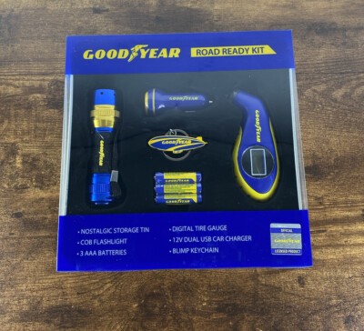 Goodyear Road Ready Kit Flashlight Car Charger Keychain Digital Tire ...