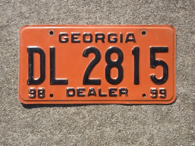 1999 Georgia Car Dealer License Plate DL 2815 GA Vehicle | eBay
