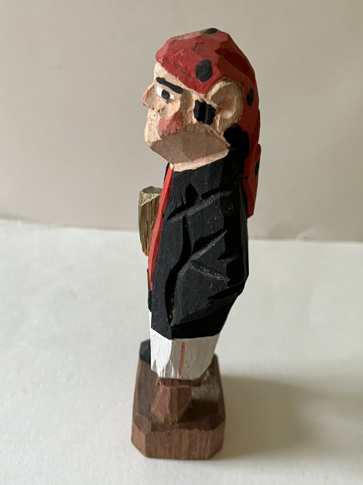 Wooden Carved Fisherman Figurine Sailor Mariner Nautical Peg Leg Sailor ...