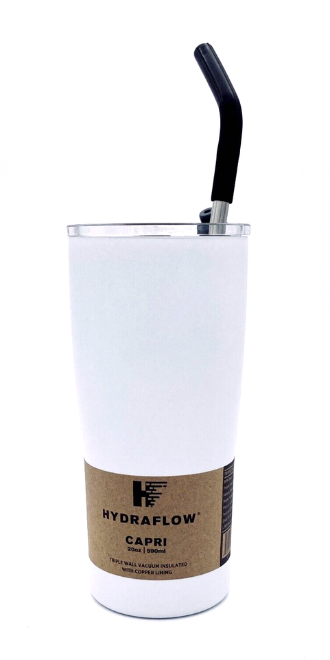 NEW Hydraflow Capri 20oz Triple Wall Insulated Tumbler with Straw | eBay